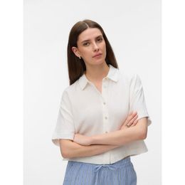 V&eacute;ro Moda Vero Moda Damen Kurzarmbluse &raquo;VMNATALI SS CROP SHIRT WVN NOOS&laquo; Baumwolle, verk&uuml;rzte Form M