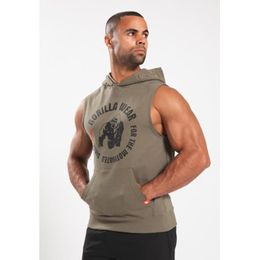 Gorilla Wear &Auml;rmelloser Marshall-Hoodie &ndash; Armeegr&uuml;n | Gr.: 4XL