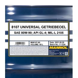 SCT - MANNOL Mannol Universal 80W-90 GL-4 [60L] MN8107-60 Schaltgetriebe&ouml;l,Getriebe&ouml;l