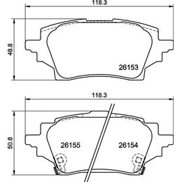 Brembo Bremsbelagsatz, Scheibenbremse P 83 178 hinten rechts links ohne Zubeh&ouml;r f&uuml;r SUZUKI TOYOTA MAZDA 04466F4010 1M002628Z T044650247