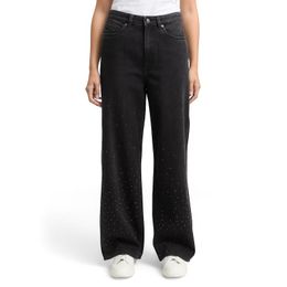Tom Tailor Denim Damen Tom Tailor Denim Weite Jeans &raquo;LINOU&laquo; mit Strasssteinen M, L&auml;nge 30