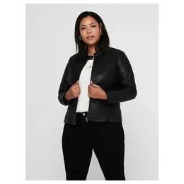 Lederimitatjacke Only CARMAKOMA "CARROBBER FAUX LEATHER JACKET NOOS", Damen, Gr. 50, schwarz, Web, Obermaterial: 100% Viskose, unifarben, Jacken
