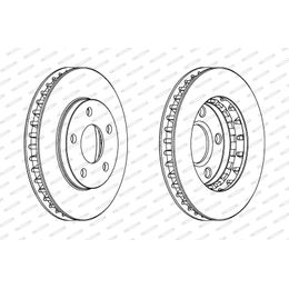 Ferodo Bremsscheibe DDF1030 vorne rechts links bel&uuml;ftet 278mm f&uuml;r CADILLAC GENERAL MOTORS OLDSMOBILE PONTIAC BUICK VAUXHALL GMC OPEL CHEVROLET 1806023