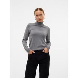 V&eacute;ro Moda Vero Moda Damen Strickpullover &raquo;VMIRIS LS ROLLNECK PULLOVER GA NOOS&laquo; grau S