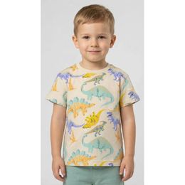 Blue Seven Jungen T-Shirt Basic-Passform, bedruckte Optik, Allover-Druck, aus reiner Baumwolle 134