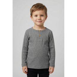 name it Jungen Langarmshirt &raquo;NMMKAB LS TOP NOOS&laquo; Im Henley-Stil - mit kurzer Knopfleise, normal geschnitten 122/128