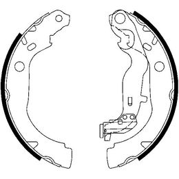 ATE Bremsbackensatz 03.0137-0507.2 hinten rechts links mit Hebel f&uuml;r RENAULT DACIA 440607493R 440605238R