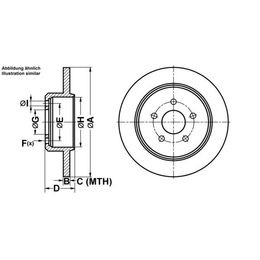 ATE Bremsscheibe 24.0109-0146.1 hinten rechts links voll 270mm f&uuml;r CHRYSLER 04509553 04509553AC 04509553AB