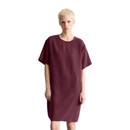 Marc O'Polo Minikleid MARC O'POLO DENIM "aus LENZING&trade; Lyocell", Damen, Gr. XL, Normalgr&ouml;&szlig;en, merlot rot, Obermaterial: 100% Lyocell, unifarben, regular fit kurz, Rundhals, normaler Saum, Kleider Minikleid