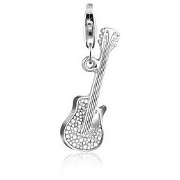 Charm-Einh&auml;nger NENALINA "Gitarren-Anh&auml;nger Musik Instrument Song 925 Silber", silber, Charms, Damen, ohne Stein, Silber 925 (Sterlingsilber)