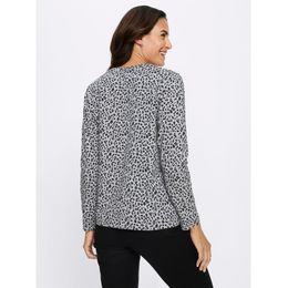 WITT WEIDEN Print-Shirt in hellgrau-schwarz-bedruckt | Gr.: 46