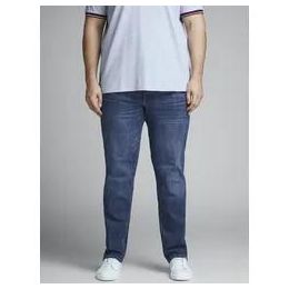 Jack & Jones Slim-fit-Jeans "JJITIM JJORIGINAL AM 814 NOOS PLS", Herren, Gr. 46, L&auml;nge 32, blau (blau denim), Denim/Jeans, Obermaterial: 70% Baumwolle, 28% Polyester, 2% Elasthan, JACK & JONES PLUSSIZE, unifarben, slim fit, Jeans Slim-fit-Jeans
