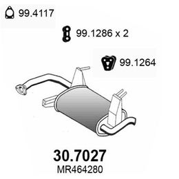 Asso Endschalld&auml;mpfer 307027 f&uuml;r MITSUBISHI