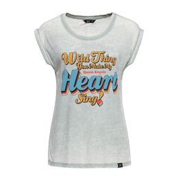 Queen Kerosin Enzym Wash T-Shirt Wild Thing in graugr&uuml;n | Gr.: L