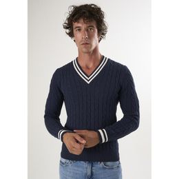 Felix Hardy Herren V-Ausschnitt-Pullover &raquo;Basic-Pullover mit V-Ausschnitt und Zopfmuster&laquo; M