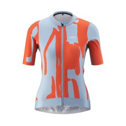 Gonso Unisex Radtrikot &raquo;Road Jersey Print W&laquo; Damen Fahrradtrikot, modernes Trikot mit 3-teiliger R&uuml;ckentasche 46