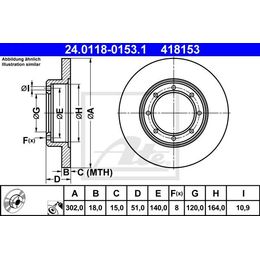 ATE Bremsensatz-Vorn und hinten SG00000DP2 Bremsensatz, Scheibenbremse vorne rechts links bel&uuml;ftet 302mm f&uuml;r RENAULT VAUXHALL NISSAN OPEL 410602889R 4