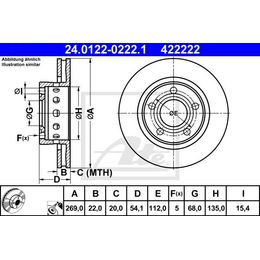 ATE Bremsensatz-Hinterachse Standard Disc / Ceramic IJZJSGKCH0 Bremsensatz, Scheibenbremse hinten rechts links bel&uuml;ftet 269mm f&uuml;r SKODA SEAT PEUGEOT C