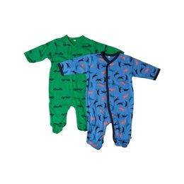 Pippi Babywear Kinder Schlafanzug "Nightsuit w/f-buttons 2-pack" in Blau | Gr.: 74