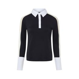 Marc Cain COLLECTIONS Poloshirt in marine wei&szlig; | Gr.: 44