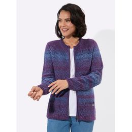 WITT WEIDEN Strickjacke in lila-dunkelblau-gemustert | Gr.: 40