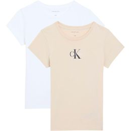 Calvin Klein Jeans M&auml;dchen T-Shirt &raquo;2-PACK TEE&laquo; Set, 2 Regular fit mit Markenlogo 10 (140)