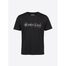 KOROSHI Crew t-shirt baumwolle druck-emb in Schwarz | Gr.: M