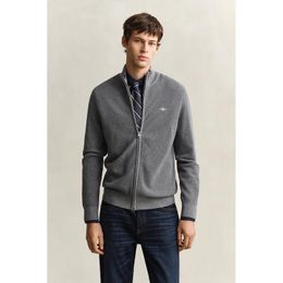 Gant Herren Strickjacke &raquo;MICRO TEXTURED COTTON ZIP&laquo; Regular fit mit Stehkragen S