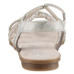 Rieker Damen Riemchensandale , Sommerschuh, Sandalette, Blockabsatz, mit Gummiz&uuml;gen f&uuml;r guten Sitz beige 42