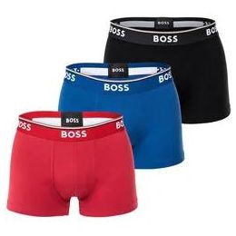 Boxershorts BOSS "Boxershort Trunk 3P Power 3er Pack", Herren, Gr. XL, bunt (rot, blau, schwarz), Obermaterial: 95% Baumwolle CO. 5% Elasthan EL., Unterhosen
