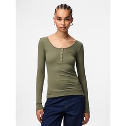 Pieces Damen Pieces Langarmshirt &raquo;PCKITTE LS TOP NOOS BC&laquo; Baumwollmischung, slim fit XL