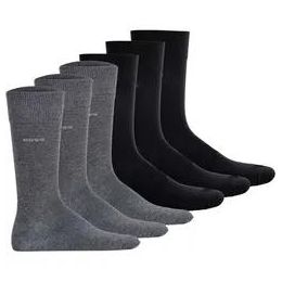 Kurzsocken BOSS "Socken 6er Pack", Herren, Gr. 39-42, schwarz (schwarz, grau), Obermaterial: 75% Baumwolle CO. 23% Polyamid PA. 2% Elasthan EL., Socken