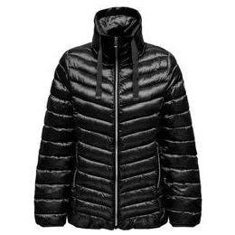 Steppjacke Only "ONLVEGA QUILTED LIFE JACKET CC OTW", Damen, Gr. S, schwarz, Web, Obermaterial: 55% Polyester, 45% Nylon, unifarben, regular fit normal, Jacken Steppjacke, regular fit, modisch, Materialmix, Steppware, Stehkragen