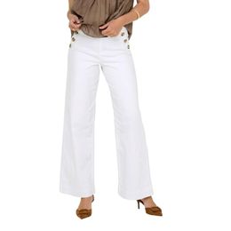 Only Jeans ONLMADISON HW BUTTON WIDE comfort/relaxed in Wei&szlig; | Gr.: W30/L32