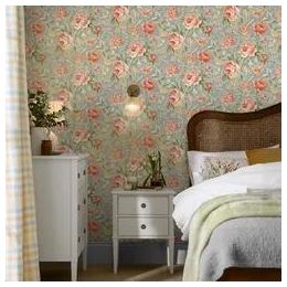 Vliestapete Laura Ashley "Wild Roses", gelb (ocker), B:0,52m H:10m L:10m, Vlies, Tapeten, 10mx52cm (ca. 5m2)
