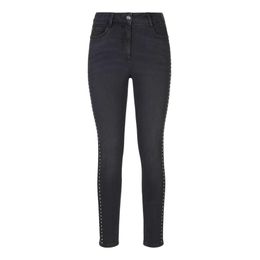 Madeleine Mode MADELEINE Skinny Fit-Jeans mit Strassstein-Verzierung in black | Gr.: 42