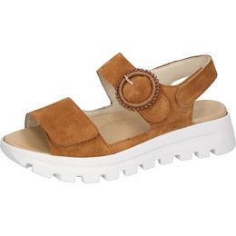 Waldl&auml;ufer Waldl&auml;ufer Damen Plateausandale &raquo;H-NELE&laquo; Sommerschuh, Sandalette, Klettschuh in Komfortweite H (= sehr weit) braun 9 (43)