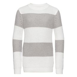 Kidsworld Strickpullover in grau/wei&szlig; gestreift | Gr.: 152/158