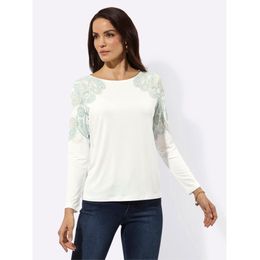 CR&Eacute;ATION L creation L Druck-Shirt in ecru-salbei-bedruckt | Gr.: 40