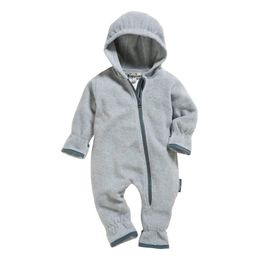 Playshoes Fleece-Overall meliert in Grau/Melange | Gr.: 68