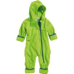 Playshoes Fleece-Overall farblich abgesetzt in Gr&uuml;n | Gr.: 74