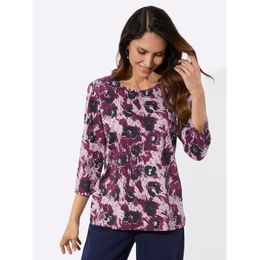 WITT WEIDEN Druck-Shirt in bordeaux-mauve-bedruckt | Gr.: 44