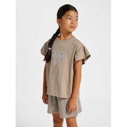 Hummel T-Shirt Hmljr Ruffle M&auml;dchen in ROCK RIDGE | Gr.: 122/128