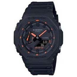 Chronograph Casio G-SHOCK, schwarz (orange, schwarz), Armbanduhren, Damen, Chronograph, Quarzuhr,Armbanduhr,Herrenuhr,digital,bis 20bar wasserd. Resinarmband