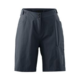 Gonso Damen Fahrradhose &raquo;Adventure Shorts W&laquo; Damen Radhose mit einkn&ouml;pfbarer Radunterhose mit Sitzpolster blau 48, Normalgr&ouml;&szlig;en