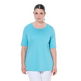 Ulla Popken Shirt in helles t&uuml;rkis | Gr.: 46-48