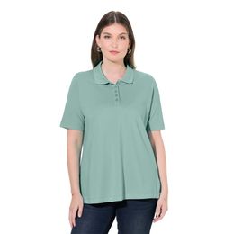 Ulla Popken Poloshirt in helles moosgr&uuml;n | Gr.: 50-52
