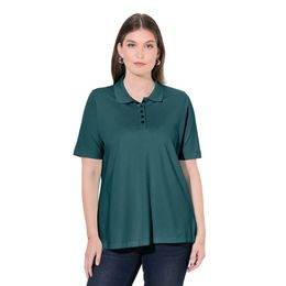 Ulla Popken Poloshirt in petrol | Gr.: 42-44
