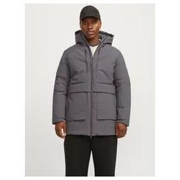 Jack & Jones Parka JACK & JONES "JCOCHARLIE PARKA JACKET BF", Herren, Gr. S, grau (pavement), Web, Obermaterial: 100% Polyester, unifarben, normal, gerader Abschluss, Jacken Parka
