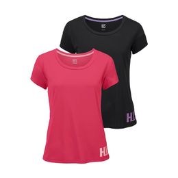 H.I.S. H.I.S Damen Funktionsshirt Spar-Set, 2er-Pack, figurbetonter Schnitt, sportlicher Look, mit trendigem Logodruck rot 36/38